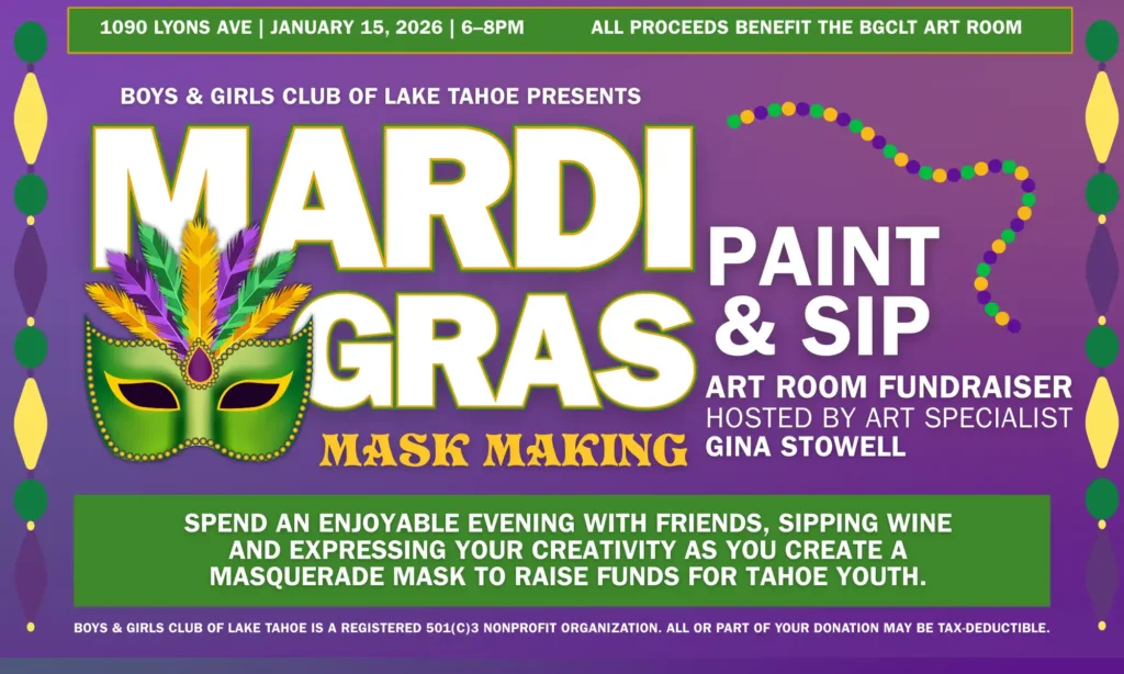 Mardi Gras Mask Making Paint & Sip Fundraiser - Visit Lake Tahoe